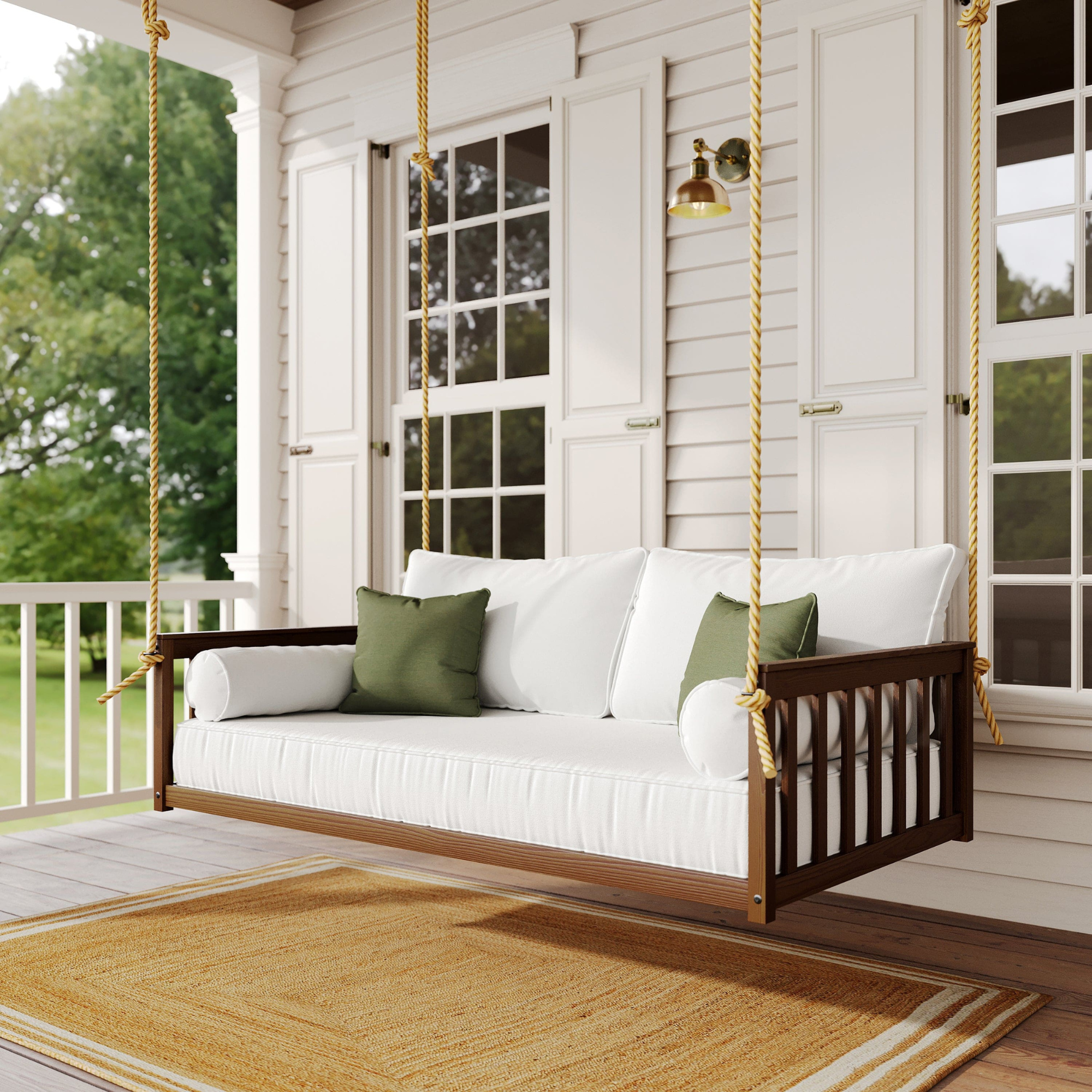 Keystone Amish Co. Columbus Patio Daybed Swing With Ropes – Amish Lane