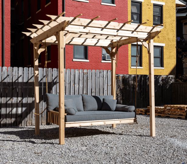 Keystone Amish Co. Twin Franklin Red Cedar Swing Bed, Natural Stain ...