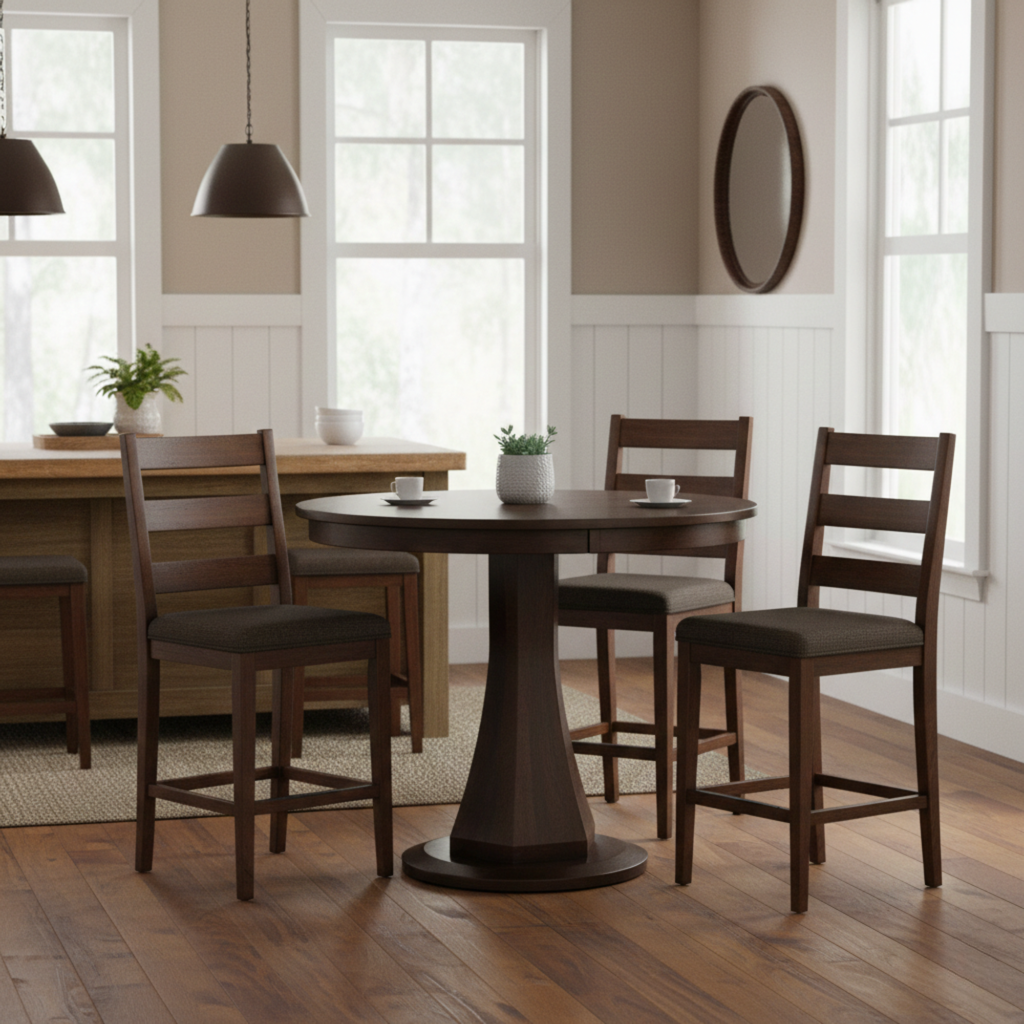 Hoosier Timbercraft Miller Extendable Pedestal Pub Table – Amish Lane