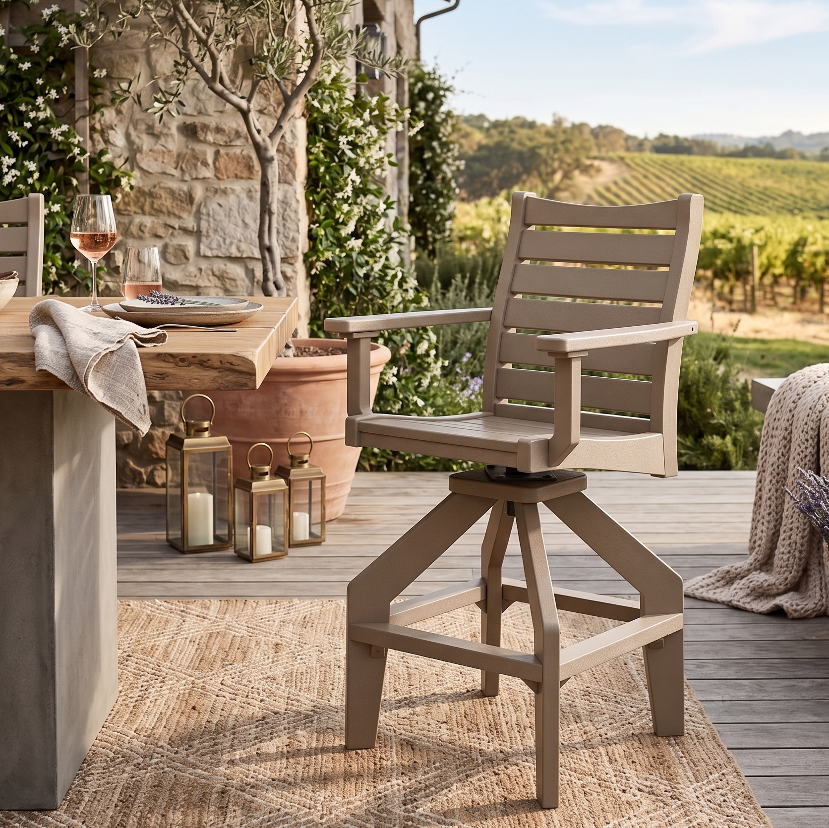 Berlin Gardens Bristol Outdoor Poly Lumber Swivel Bar Chair – Amish Lane